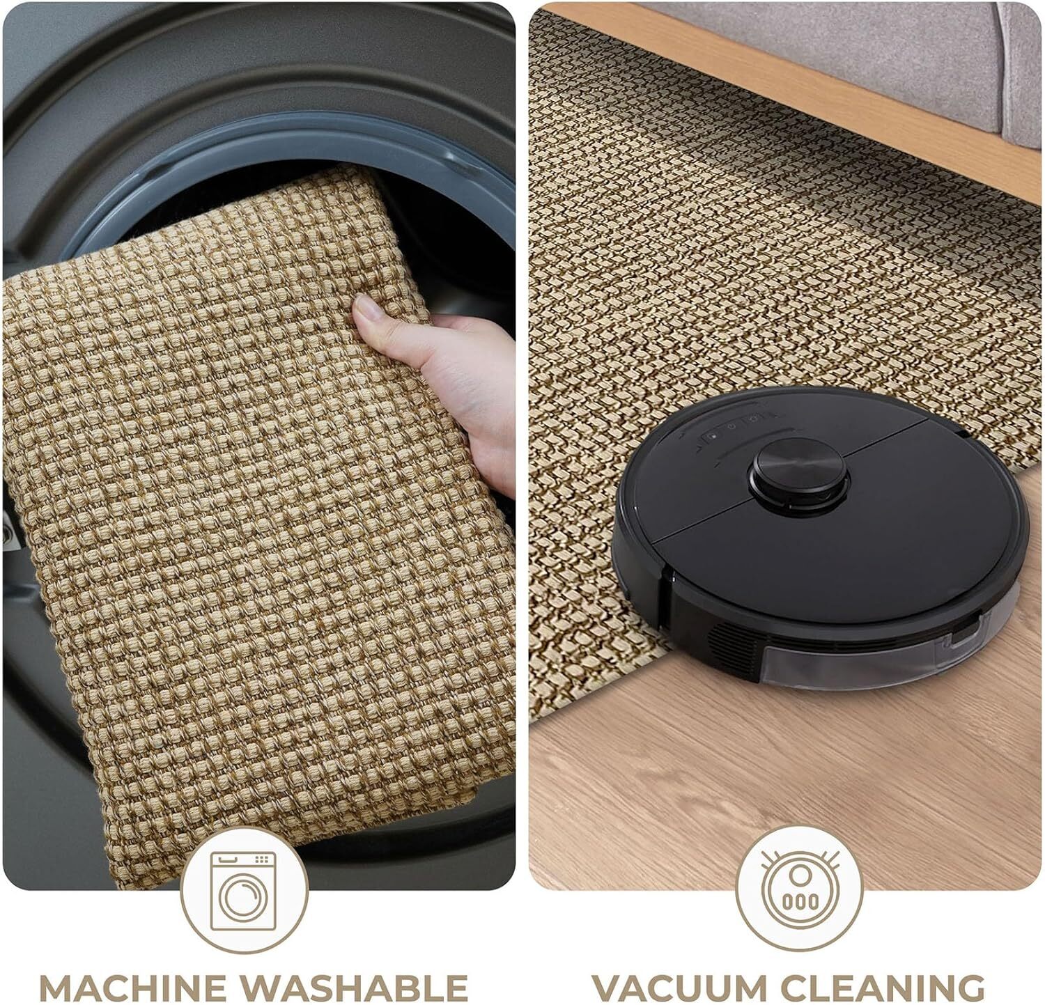 KOZYFLY Boho Rugs for Entryway 2x3 ft Small 2' x 3' (24"x36"), Natural ...