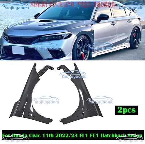 For Honda Civic Type R FL5 KZ Style Carbon Fiber Cooling Vented Fender ...