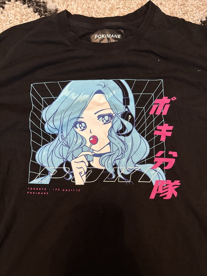 Pokimane Twitch Streamer Shirt Anime Girl SZ M LIMITED EDITION Tour ...
