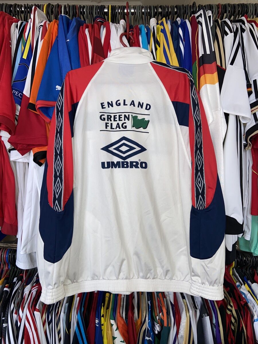 ENGLAND 1998 2000 HOME FOOTBAL SOCCER TRACK JACKET UMBRO sz ENGLAND 1998 2000 HOME FOOTBAL SOCCER TRACK JACKET UMBRO sz