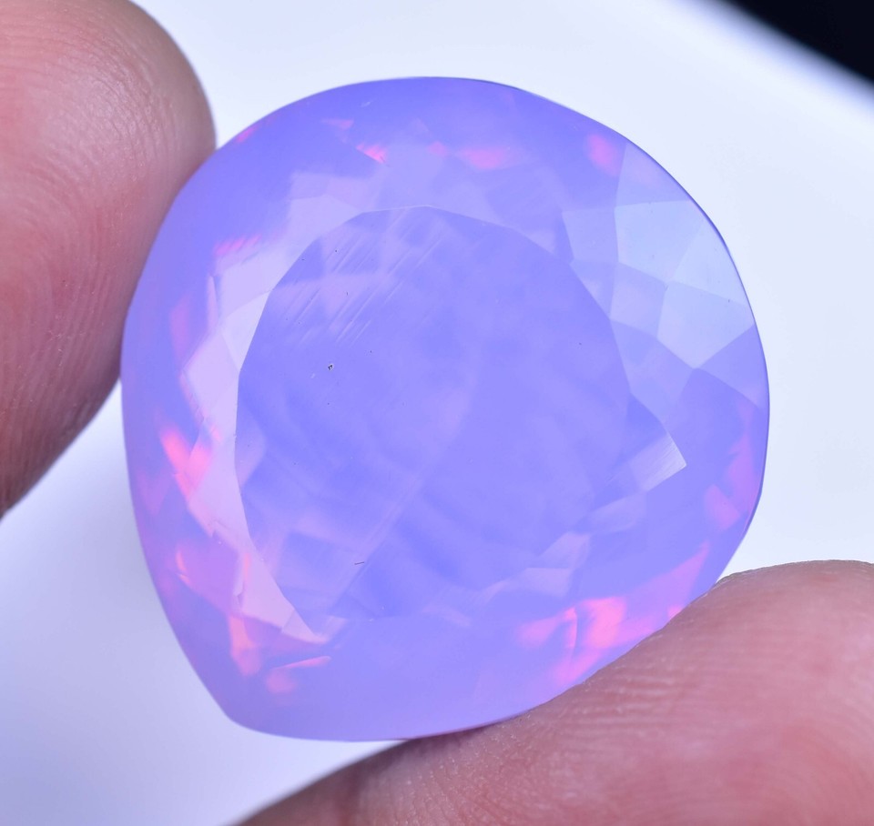 61.70 Ct Natural Neon Purple Pink Opal Pear Certified Welo Loose ...