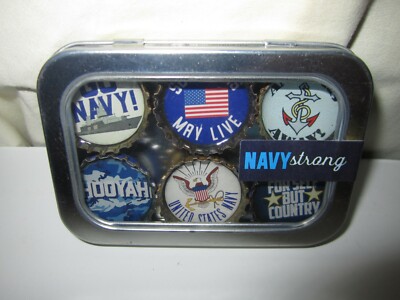 Brand New Six Pack Set Of Navy Strong Themed Magnets From Recycled ...