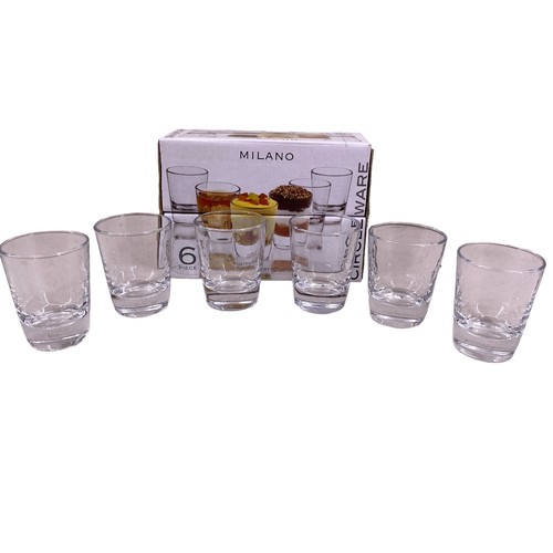 Milano 6 piece Clear Glass Dessert Cordial Cups 4 oz Circleware NEW | eBay