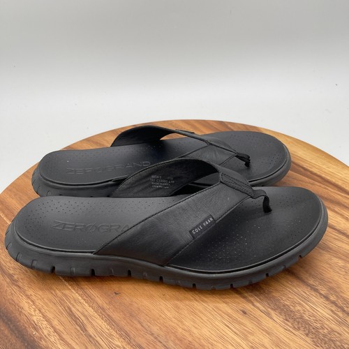 Cole Haan Zero Grand Sandals Mens Size 11 M Black Leather Casual Flip ...