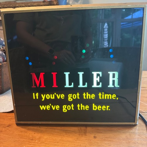 Vintage Miller High Life Beer Sign Light Up Bouncing Balls Motion Bar ...