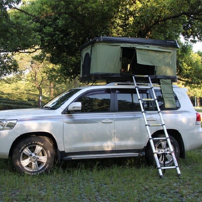 Car Roof Top Tent Large Hard Shell Box Pop Up Bunk Camping Ladder 2-3 ...