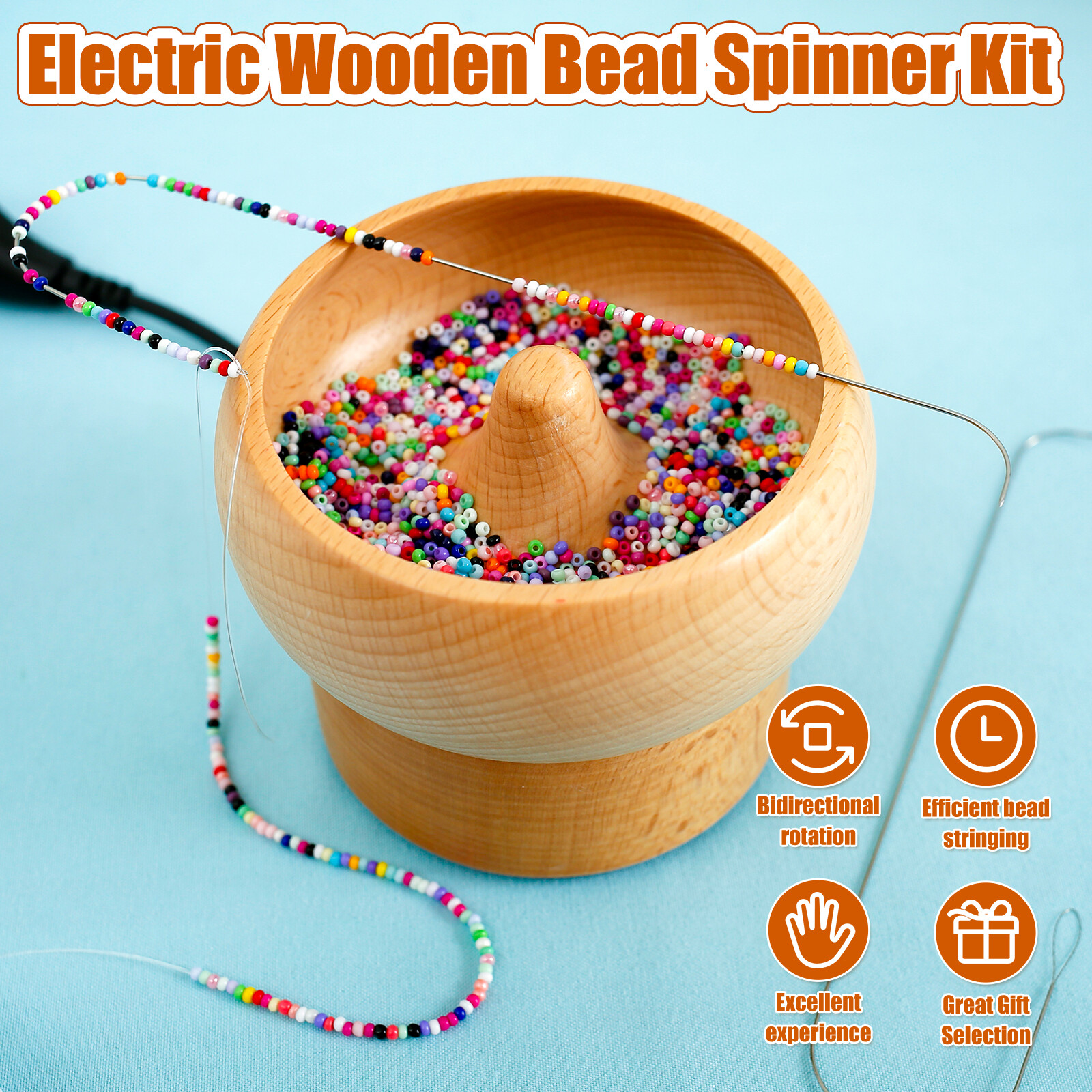 Electric Wooden Bead Spinner USB Powered Spin Beading Bowl Kit ...