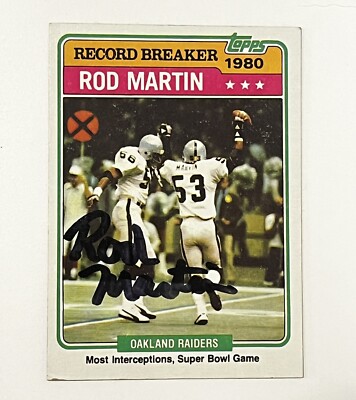 Rod Martin Signed OAKLAND RAIDERS Card 1981 Topps RB | eBay