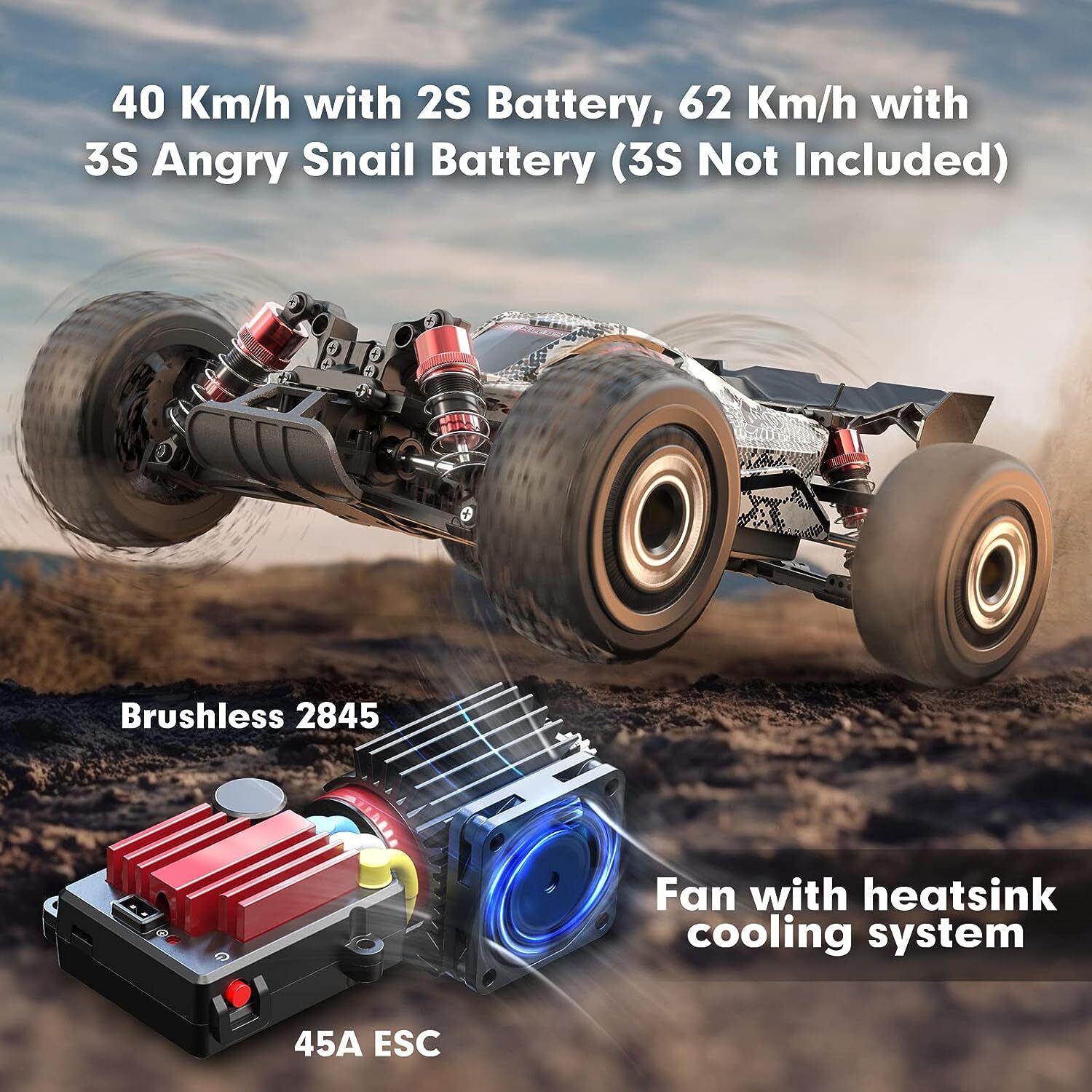 HYPER GO H16PL 1/16 RTR Brushless RC Buggy, Fast RC Cars for Adults ...