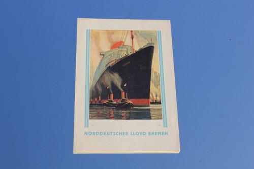 NORTH GERMAN LLOYD LINE OCEAN LINER EPHEMERA SS EUROPA ART DECO LOG AUG ...