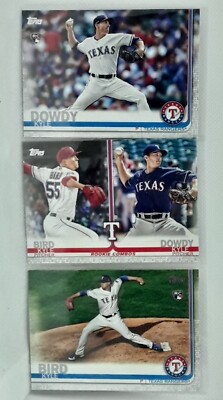 (3x) Kyle Dowdy + Kyle Bird 2019 Topps Update Baseball - RC - Texas ...