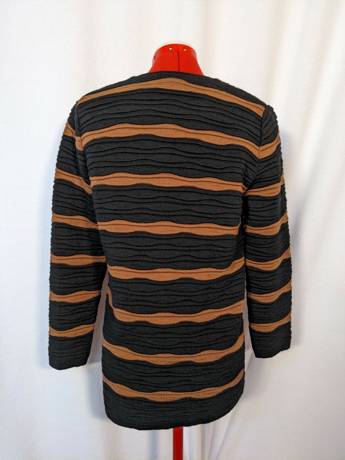 Rodier Paris Vintage Chocolate Mocha Striped Ripple T… - Gem