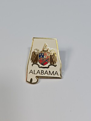 Alabama Coat of Arms Travel Souvenir Lapel Pin Map Shape | eBay