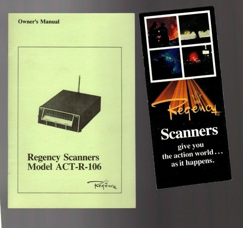 vintage REGENCY Scanner Catalog / Brochure + Owner's Manual: ACT-R-106 ...