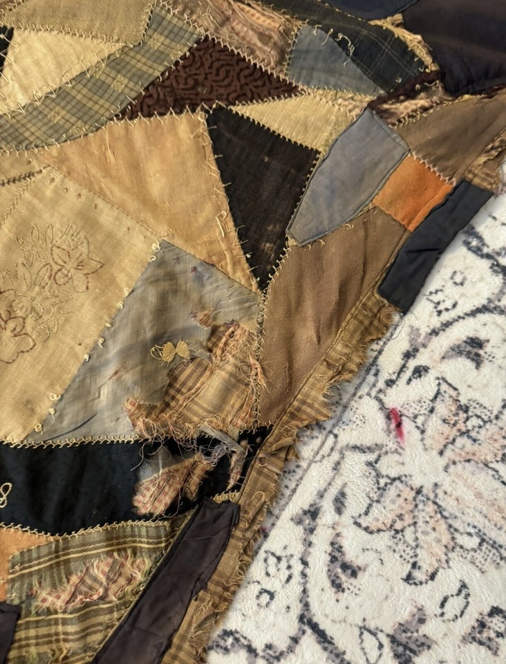 Antique Victorian Crazy Quilt 1907 Vintage Abstract Modern Design ...