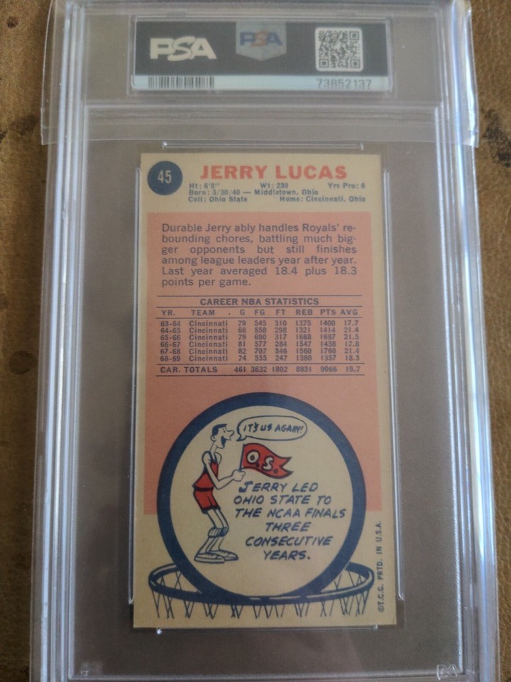 1969 Topps Basketball #45 Jerry Lucas RC Rookie HOF PSA 6 EX-MT | eBay