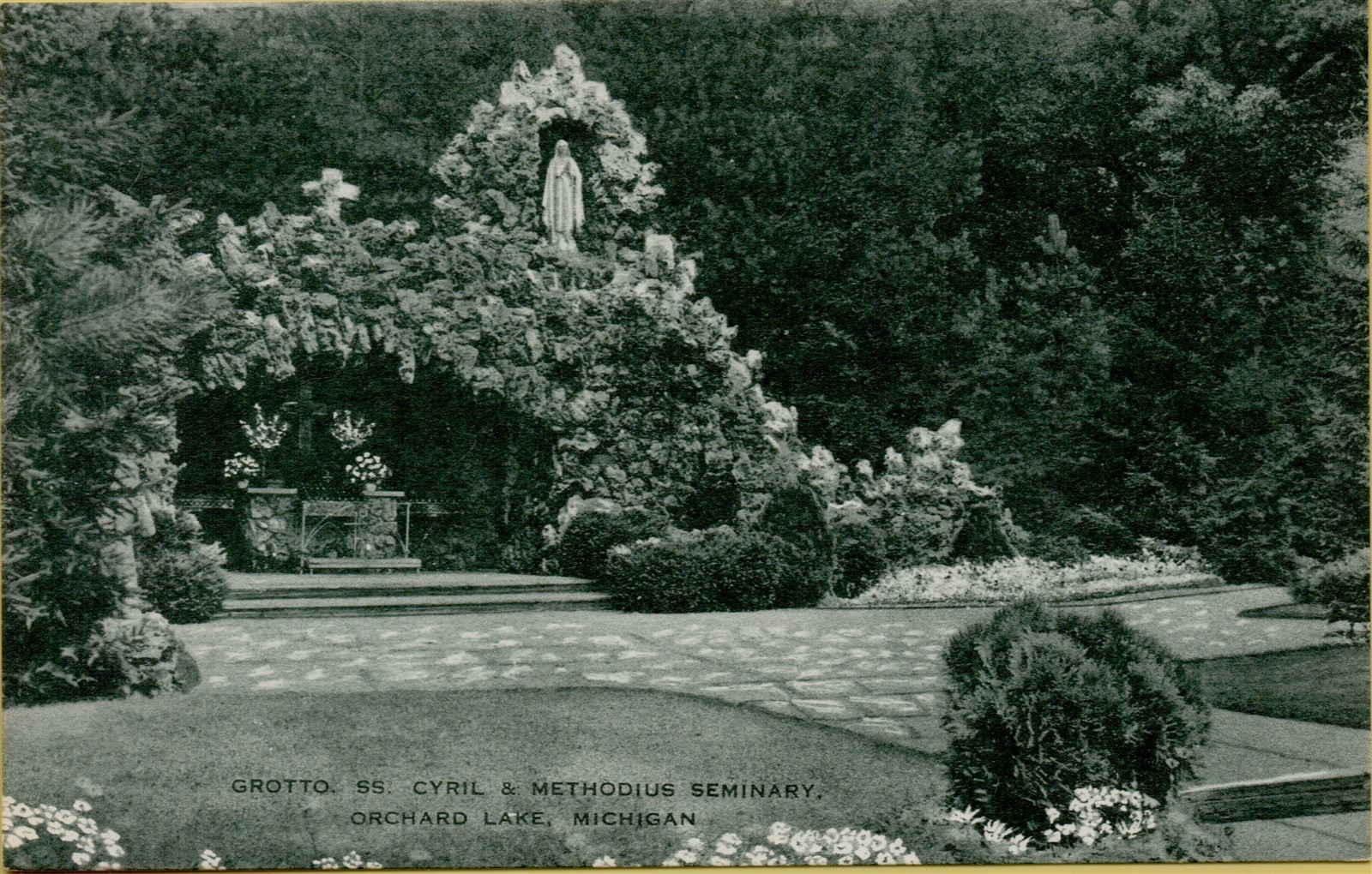 Grotto SS Cyril & Methodius Seminary Orchard Lake Michigan MI Postcard ...