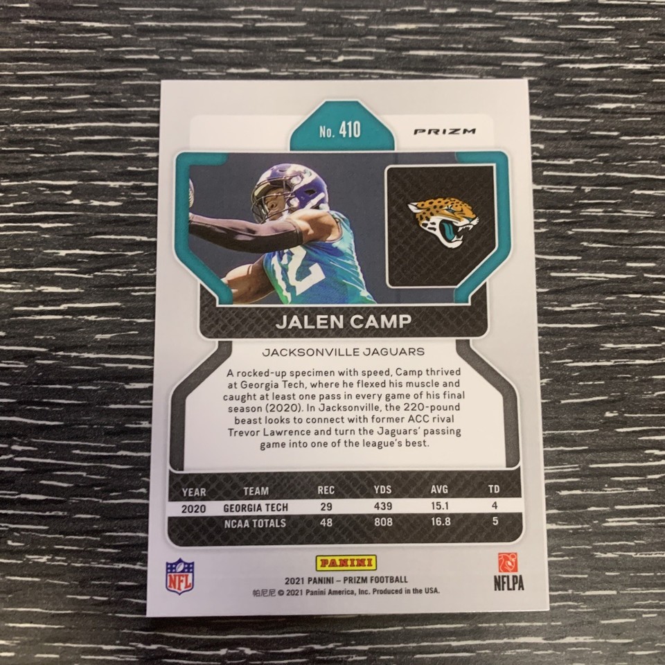 Jalen Camp Prizm Silver 2021 Prizm Football Rookie Card RC 9AA | eBay