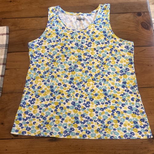 VTG K-Mart Basic Editions Tank Top Lg All Over Flower Print Casual Y2K ...