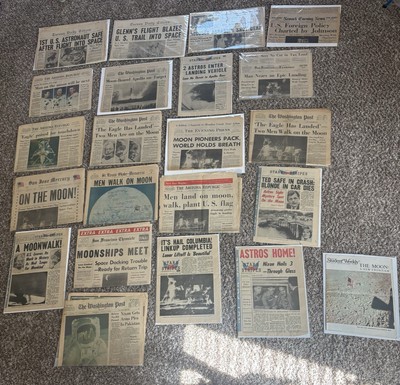 Apollo 11 Moon Landing Newspaper Lot 1961–1969 Space Race Historic ...