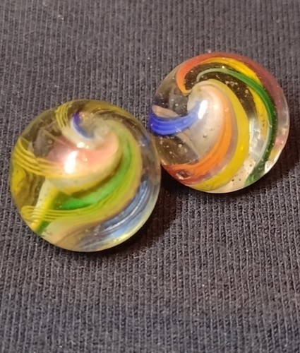 Antique Handmade German Marbles Set Of Two NM Condition .67 .64 Solid ...
