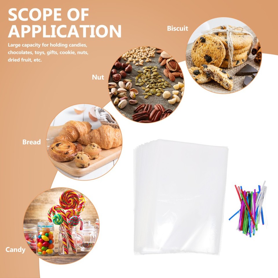 300 Sets Airtight Bread Bags Gusseted Poly Storage Bags Bread Wrappers ...