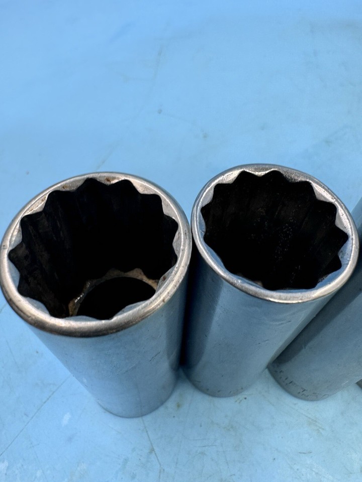 Craftsman 1/2" Drive Deep Well Socket Set Of 6 SAE And 1 Metric USA ...