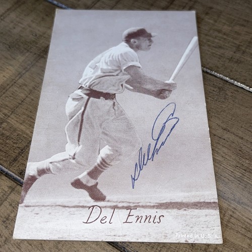 Del Ennis Autographed Signed 1947-66 Exhibit Post Card Philadelphia ...