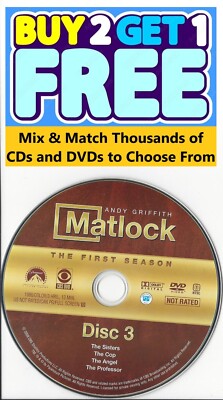 Matlock (DVD) First Season 1 Disc 3 Replacement Disc Original U.S ...