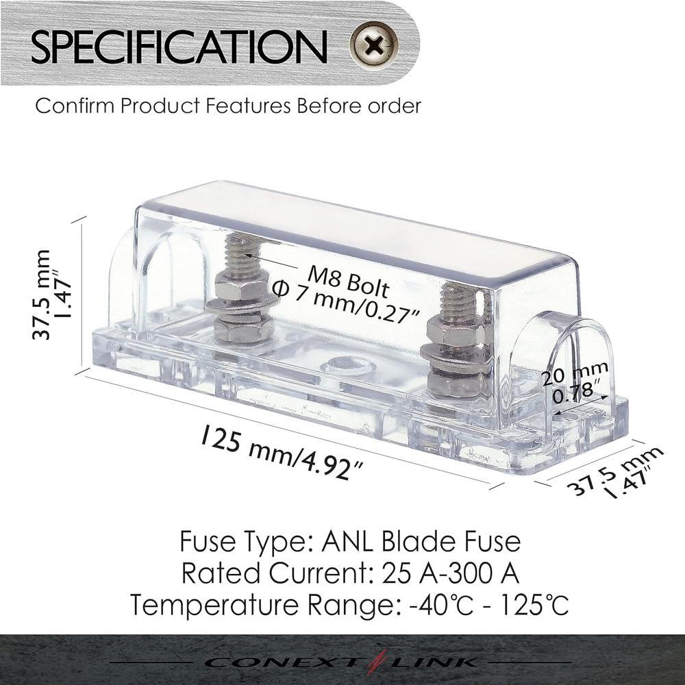 FHA15300 Series 1 pc 1/0 2 4 AWG ANL Fuse Holder with 5 pcs Fuses 300A ...