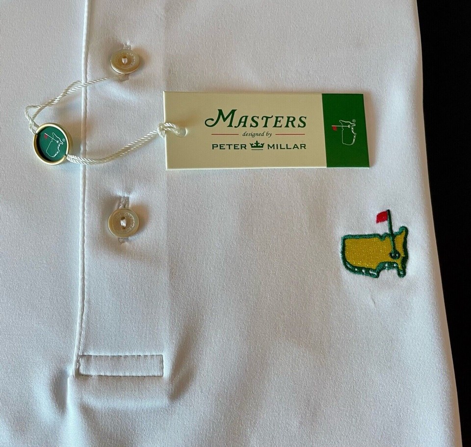 2026 Masters Large Peter Millar Men's Golf Polo Augusta National White ...