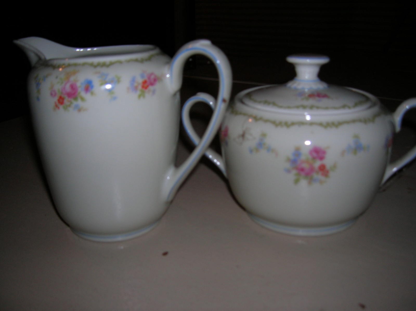 Vtg China Zeh Scherzer Bavaria Germany Porcelain Floral CREAM SUGAR ...