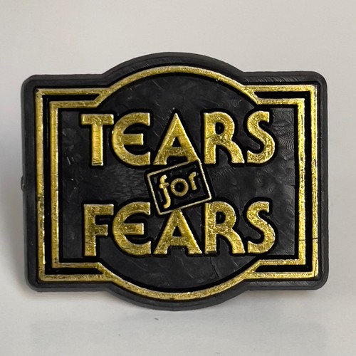 RARE Vintage 80s TEARS FOR FEARS pin plastic UK band button candy ...