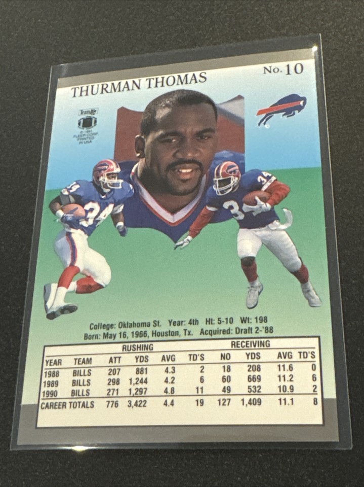 1991 Fleer Ultra Thurman Thomas Base Card NM | eBay