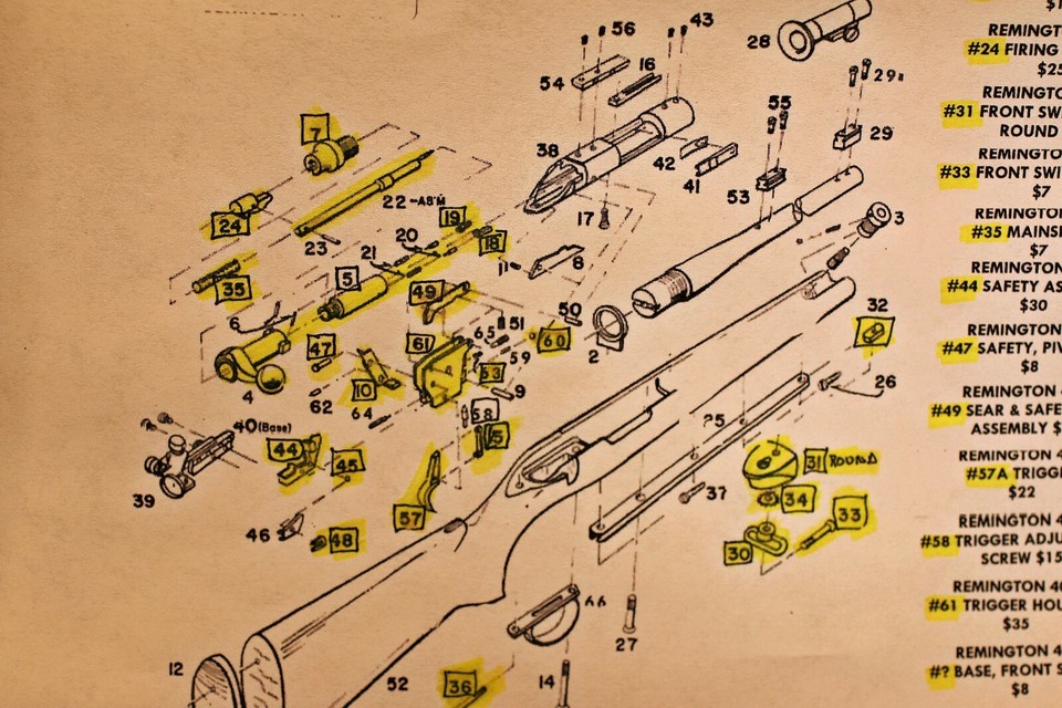 Remington 40X 40XB .22 Rimfire Part - Trigger Adjustment Screw #58 | eBay