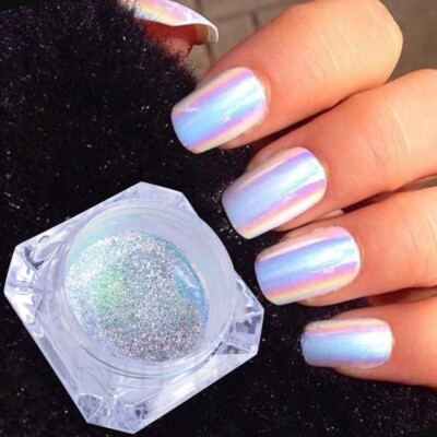 Mirror Nail Powder Pearl Glazed Nail Art Crystal Shiny Powder Nails Art ...