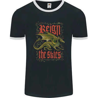 T-Shirt Ringer Pour Hommes Fantasy Dragons Règnent Dans Les Cieux FotL ...
