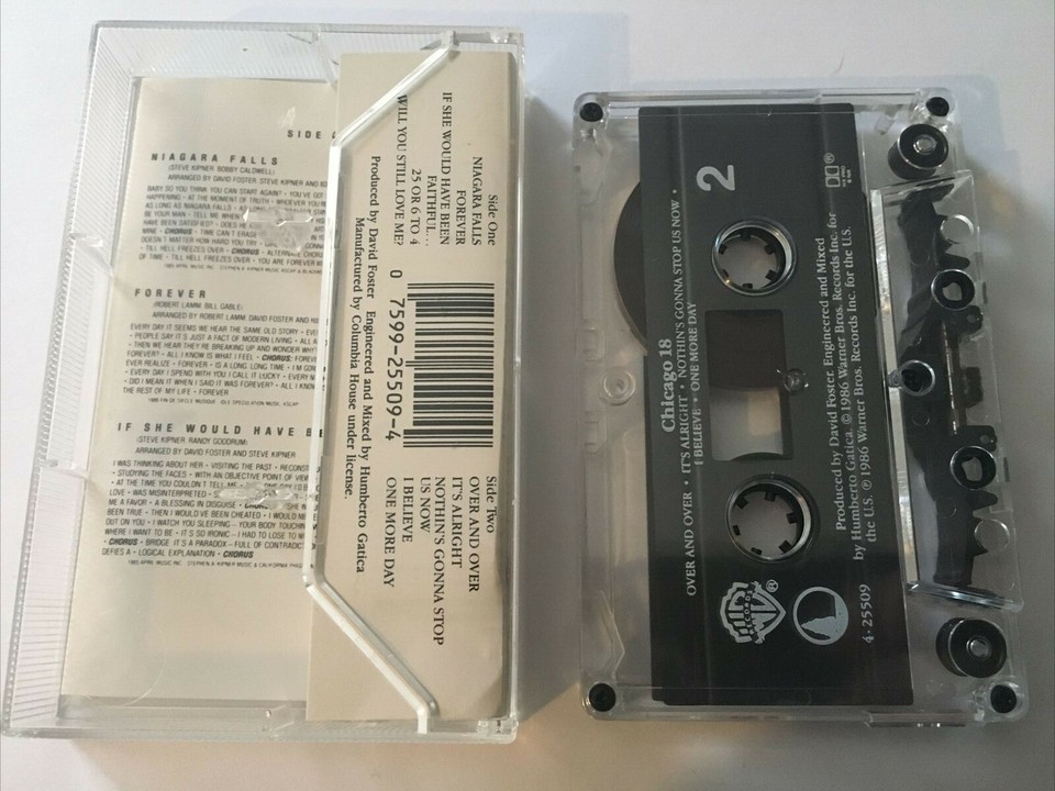 Chicago 18 Album by Chicago cassette tape 1986 Warner Bros. Tested ...
