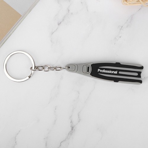 PVC Mini Diving Theme Key Ring Unique Flipper Shape Keychain Fin ...