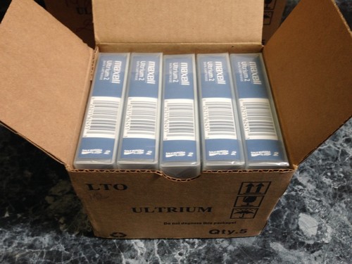 Lot of 5 New Maxell Ultrium LTO 2 200/400GB Tape Data Cartridge 183850 ...