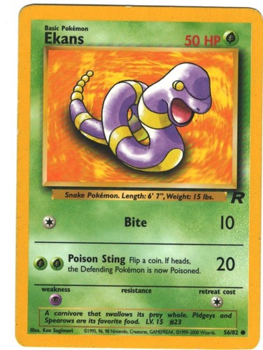 Ekans 56/82 Team Rocket Regular Common Pokémon TCG | eBay
