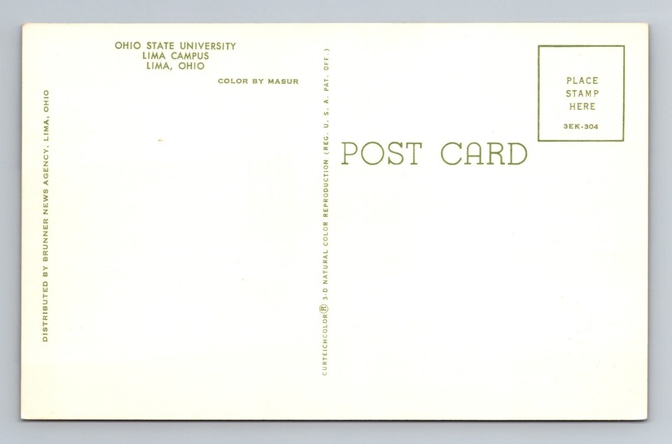 Lima OH-Ohio Ohio State University Lima Campus Vintage Postcard ...