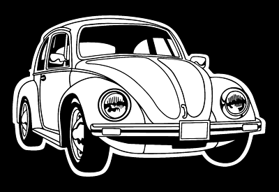 Vw Beetle Clipart Black And White Vw Beetle Clip Art Etsy