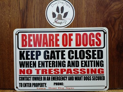 Metal Keep Gate Closed Dogs Sign For FENCE ,Beware Of Dog 8"x12" USA ...
