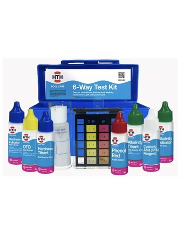 HTH Pool Care 6-Way Test Kit for Swimming Pools, 100 Tests, 1 Lb, New ...