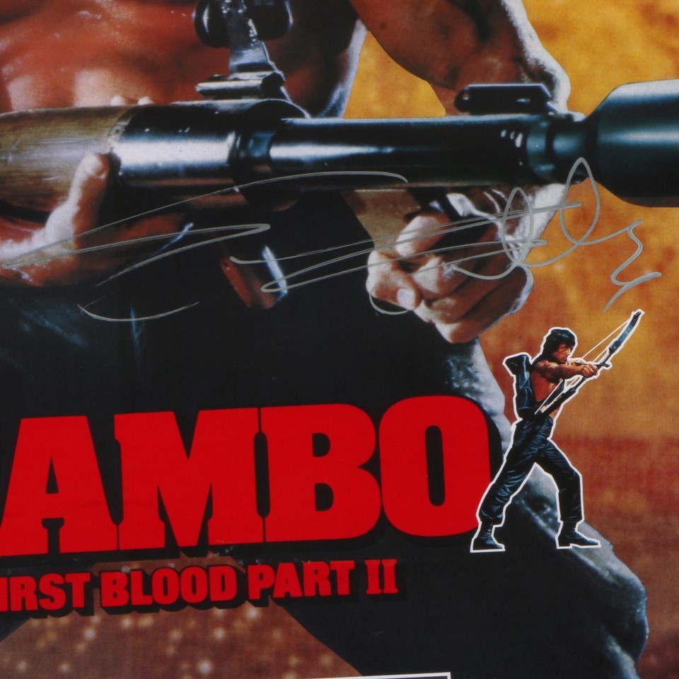 Sylvester Stallone Signed "Rambo: First Blood Part II" Movie Poster ...