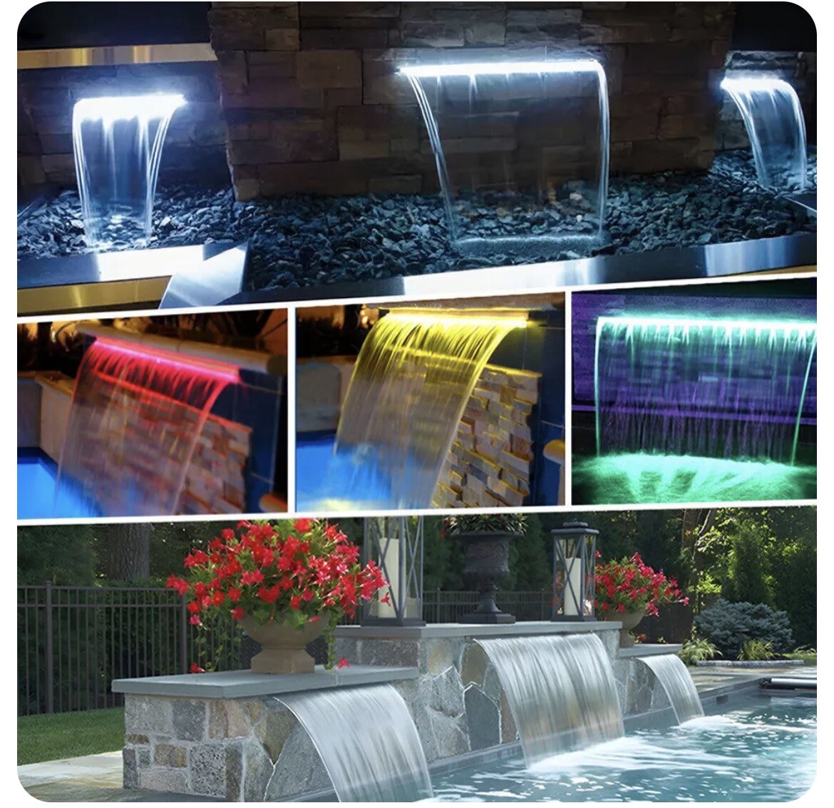 Palm Springs 27/mo - Finance YUDA 36\" Acrylic Lighted Waterfall ...