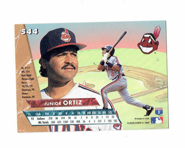 Junior Ortiz Cleveland Catcher #544 Fleer Ultra 1993 #Baseball Card | eBay