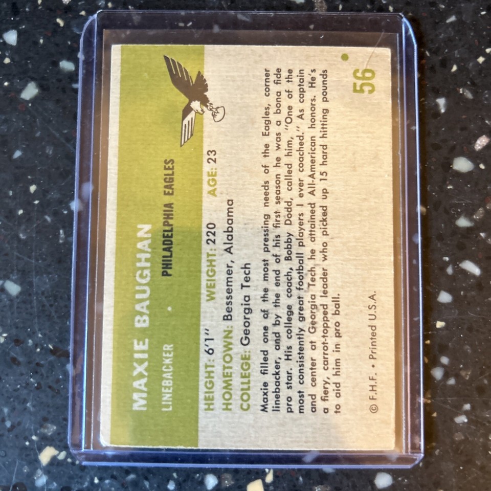 Maxie Baughan 1961 Fleer RC Autograph Philadelphia Eagles | eBay