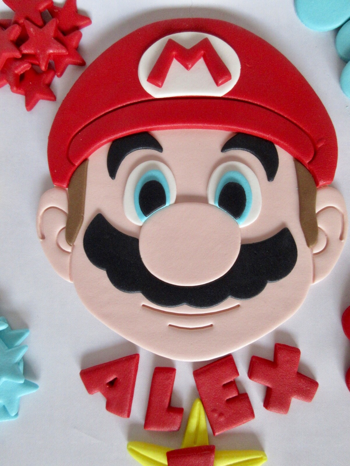 Edible Mario cake topper. Fondant Mario cake topper. Personalised Mario ...